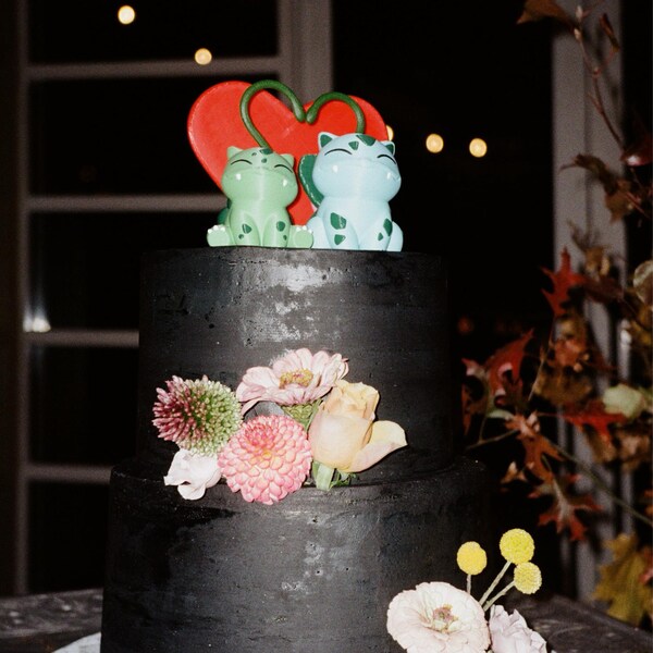 Lovey Dovey Bulbasaur & Ivysaur Cake Topper: Valentine Wedding Decor ...