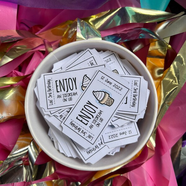 Personalized Ice Cream Tokens: Wedding, Birthday Party Favors (25/pack ...