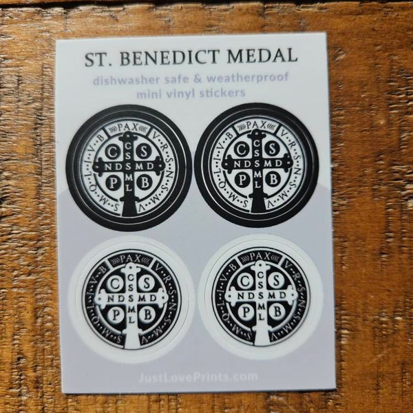 Set of 4, 1 Inch St. Benedict Medal Mini Stickers, Catholic Stickers ...
