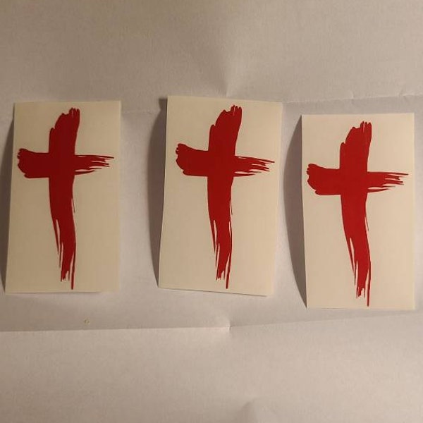 Cross Vinyl Decal Sticker Religious God Jesus Priest Choose Color Free ...