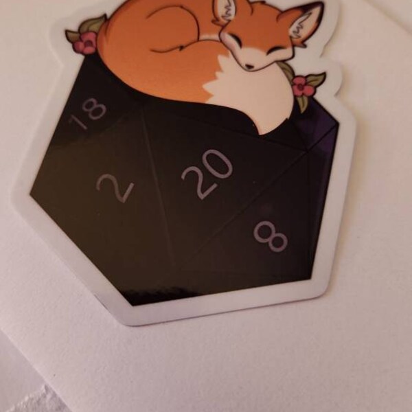 Floral Fox D20 Sticker | RPG Sticker | Tabletop Gaming Sticker | Rpg ...