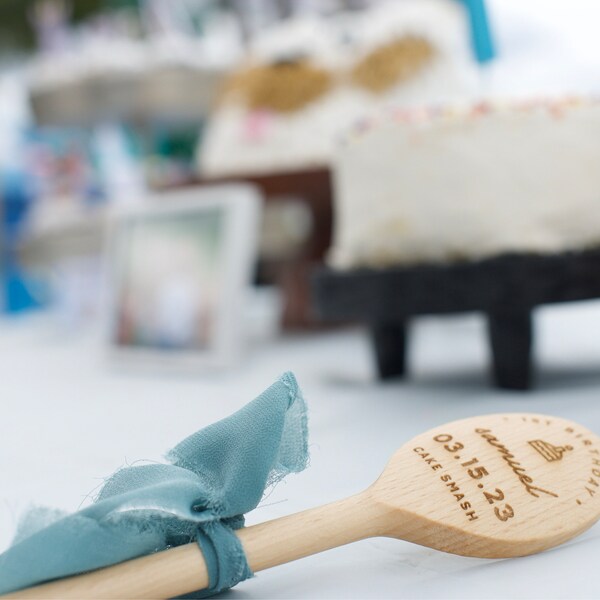 First Birthday Cake Smash Spoon First Birthday Photo Prop Personalized ...