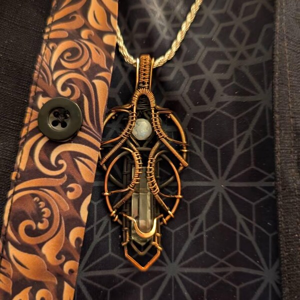 Tiger Eye,moonstone Evil Eye Gemstone Copper Wire Wrap Pendant Jewelry ...