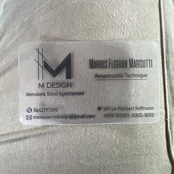 Transparent Business Card, Clear, QR Code, Pvc, Acrylic Frosty Plastic ...