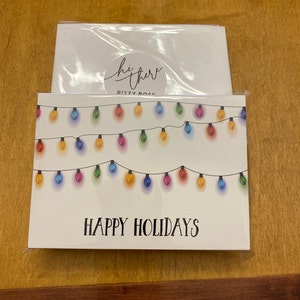24 Holiday Greeting Cards With String Lights Blank Holiday Cards ...