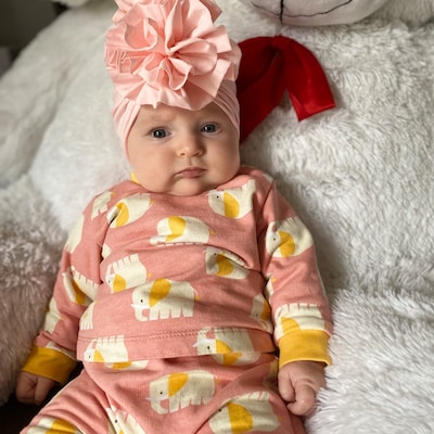Baby Turban Hat, Baby Girl Turban, FLOWER Baby Turban,baby Stretchy Hat ...