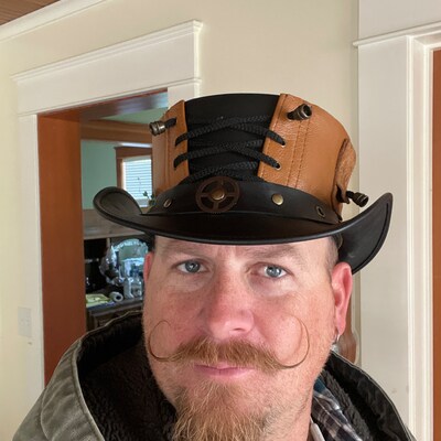 Distress Brown Leather Top Hat Handcrafted Top Hat Ring Style - Etsy