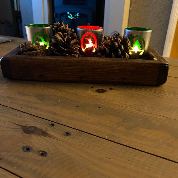 Shallow Reclaimed Wood Tray / Bathroom Tray / Tea Tray / Coffee Tray ...