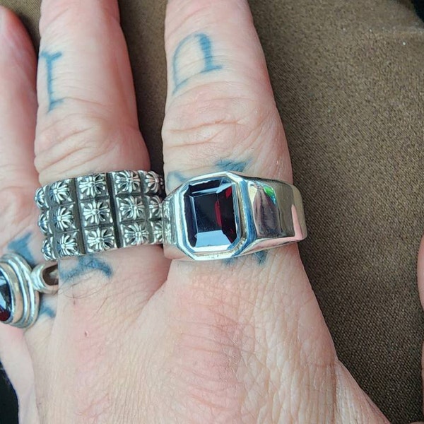 Lindy Star Sapphire Gemstone Ring for Men's Cocktail Ring, 925 Sterling ...