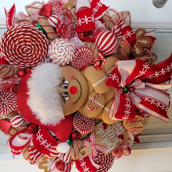 Gingerbread Wreath Attachment, Christmas Wreath Attachment, Wreath ...