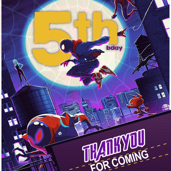 Spiderman Spiderverse Invitation for a Superhero Birthday Party,miles ...