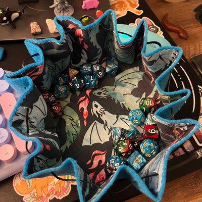 Felt Dice Bag / Tray-in-one 63 Geeky Fabric Choices Dice - Etsy