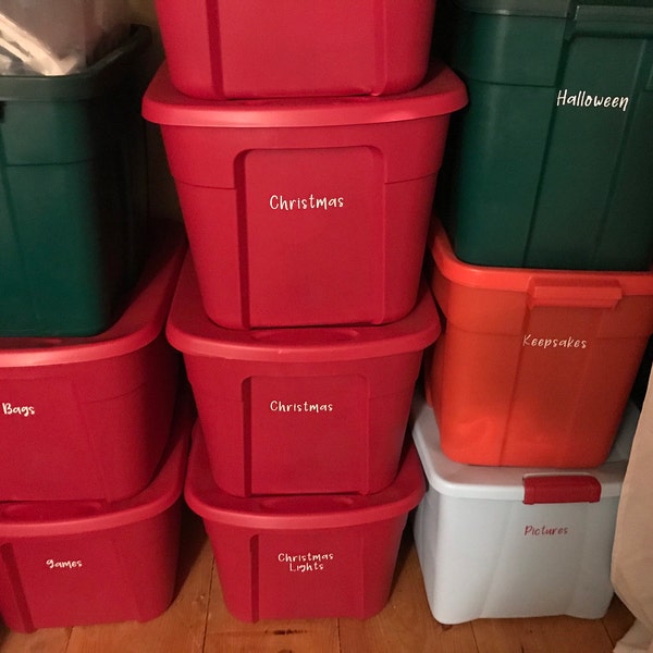 Custom Storage Bin Labels - Custom Organizing Stickers - Storage Tub ...