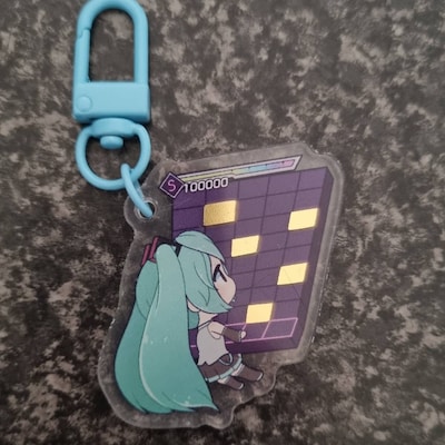 Hatsune Miku Acrylic Charm, Vocaloid Rhythm Game 3D Keyring - Etsy