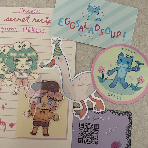 Touch Grass Funny Silly Cat Message - Circle Sticker - Etsy