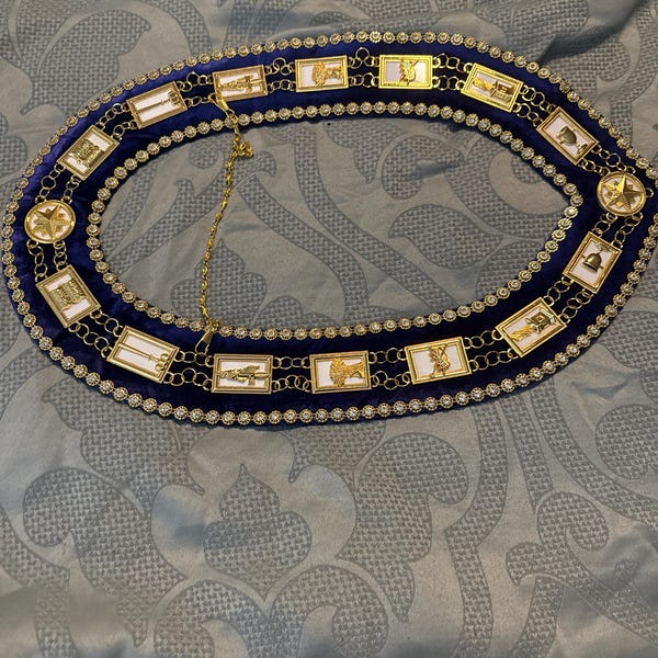 Masonic Regalia Shriner Dress Chain Collar Gold Metal Chain Red Velvet ...