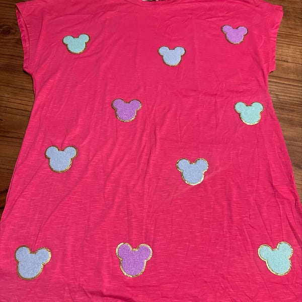 Purple Chenille Gold Glitter Mouse Head Patch Mouse Head Patch Mouse ...