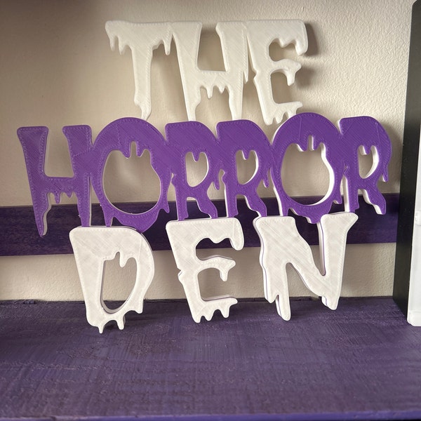 The Horror Den Wall Sign Door Sign Shelf Art, Movie Room Display Gift ...