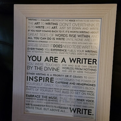 The Writing Manifesto Print Gift for Writer, Author, Poet, Novelist ...