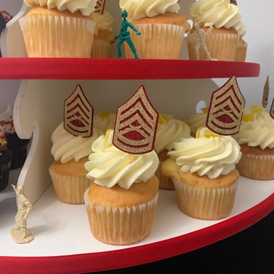 Marine Corps Enlisted Rank Cupcake Toppers USMC Promotion and ...