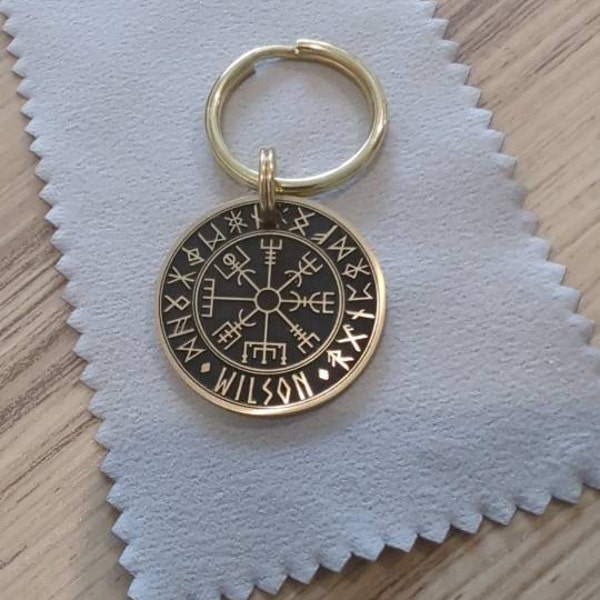 Nordic Viking Dog Tag, Norse Viking Runes Keyring, Tribal Celtic Aztec ...