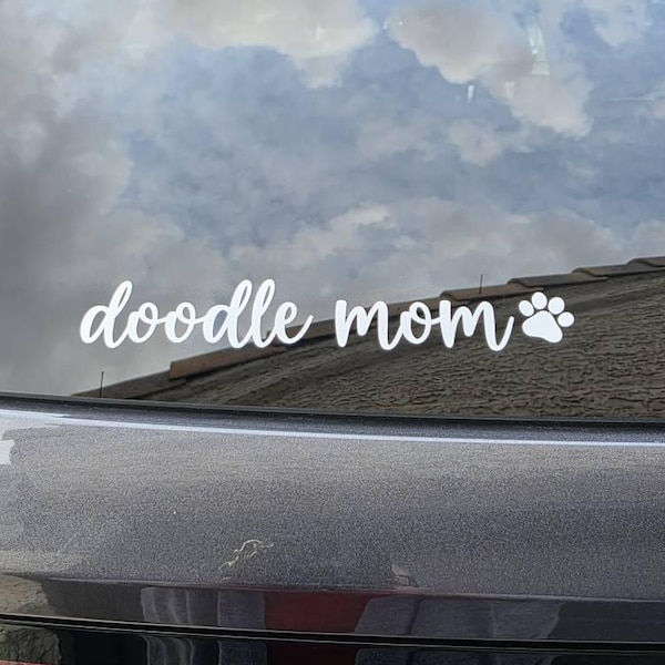 Doodle Mom Vinyl Decal, Doodle Car Decal, Doodle Gift, Doodle Vinyl ...