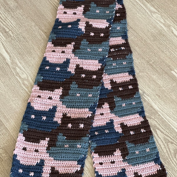 Crochet Cat Scarf Pattern 2 (DIGITAL PDF PATTERN) - Etsy