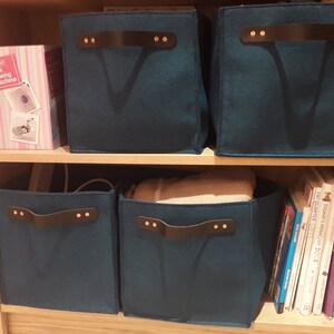 Teal Storage Basket Teal Cube Felt Cube Storage Basket - Etsy