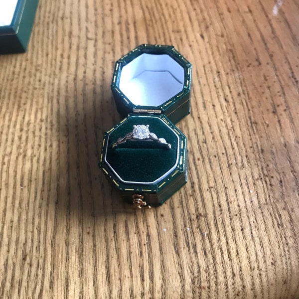 Navy Blue Velvet Ring Box, Proposal Box for Ring, Wedding Band Box ...