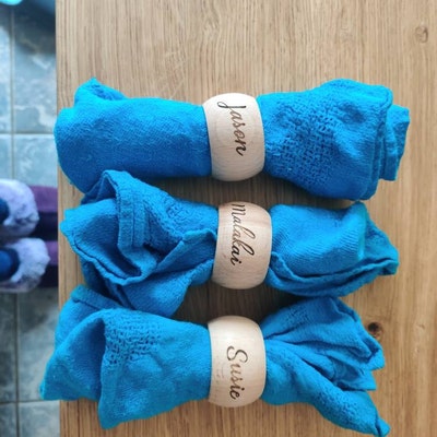 Rond de serviette en bois personnalisé prénom, anneau personnalisé en ...