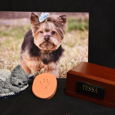 Yorkie Angel Dog Statue, Yorkshire Terrier Memorial, Silky Terrier ...