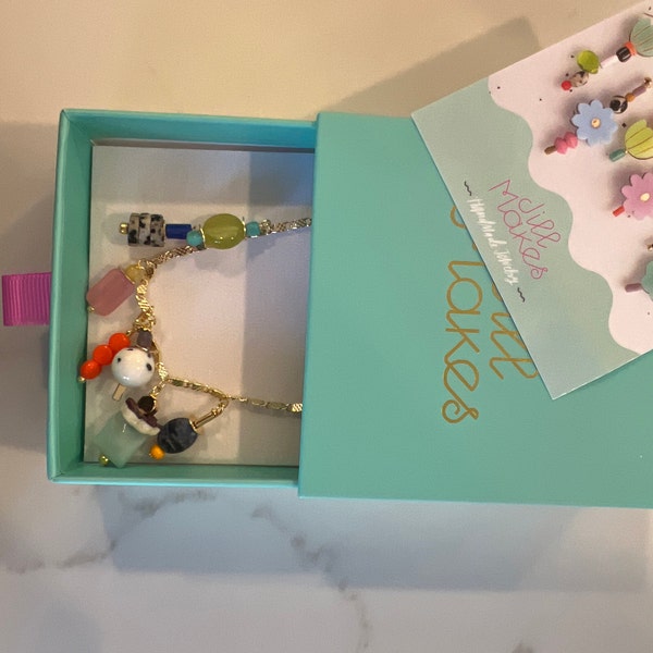 Colorful Statement Necklace, Colorful Charm Necklace, Layering Necklace ...