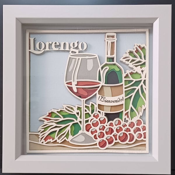 3D SVG Wine Shadow Box Layered Grape Vines,leaves 3d Svg, Flowers ...