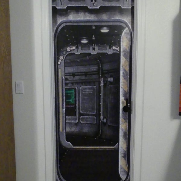 Bunker Sci-fi Door, Spaceship, Man Cave - Mural for Door, Wall, Fridge ...
