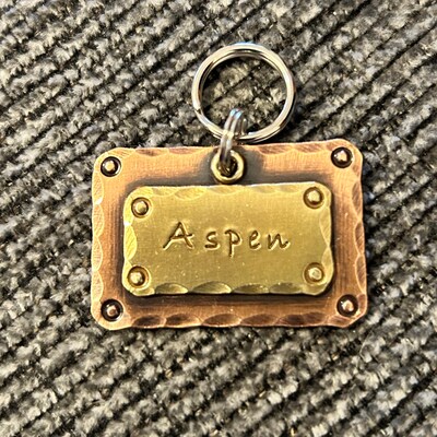 Large Dog Tag Personalized Pet ID Tag With Hand Stamped and Engraved ...