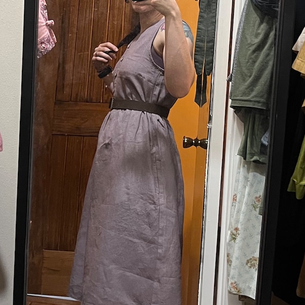 Sleeveless Linen Nursing Dress With Tie-back Detail, SONOMA, Handmade ...