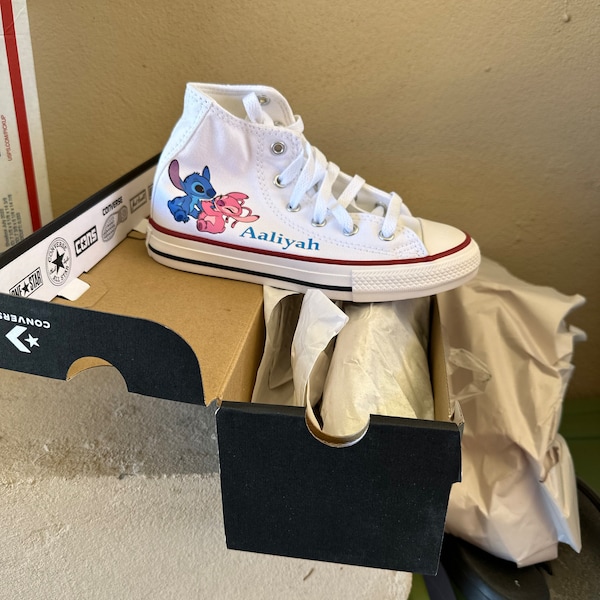 Stitch Angel Converse Personalized High Tops Sneakers for Girls - Etsy