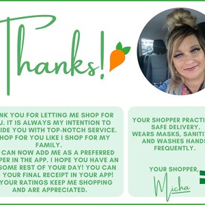 Thank You Card, Delivery Driver, Spark, Food Delivery, Grocery Shopper ...