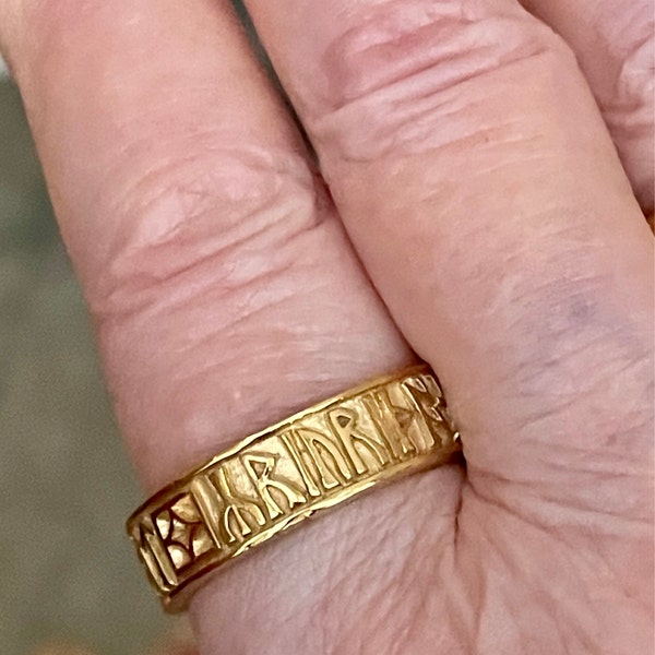 Custom Hand Carved Viking Runic Ring - Etsy