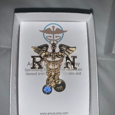 Personalized Gold RN Nurse Pin Nursing School Graduate Registered Nurse ...