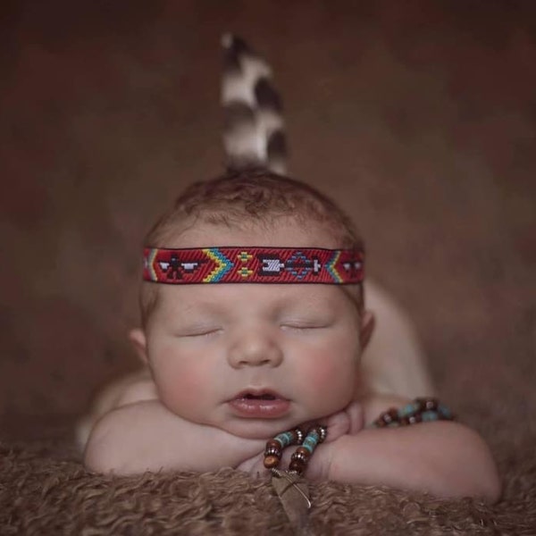 LITTLE FEATHER Native American First Nations Inspired Indian Headband ...