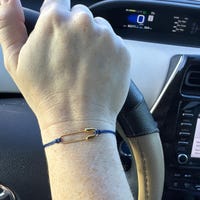 925 Safety Pin, Red String Bracelet, Paper Clip Bracelet, Minimal Gold ...