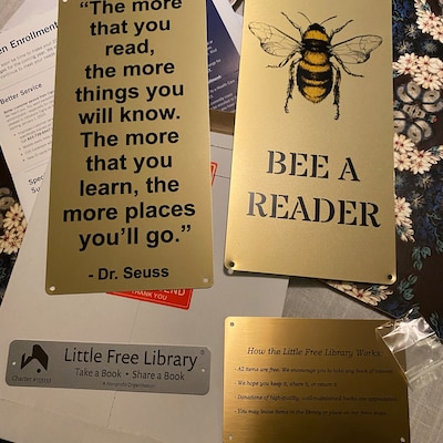 Bee A Reader Library Plaque From the Family of the Founder of the ...