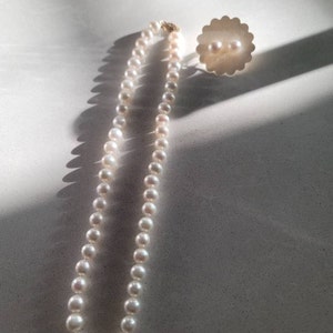 Custom Length Genuine AA Pearl Necklace 14K Gold Necklace - Etsy