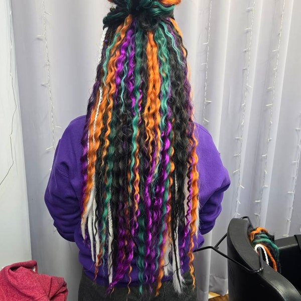 Brown to Blonde Ombré Wavy Dread Extensions | Synthetic Dreadlock ...