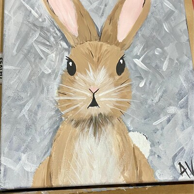 Bunny Canvas Painting Tutorial/instant Download/ Learn How to Paint ...