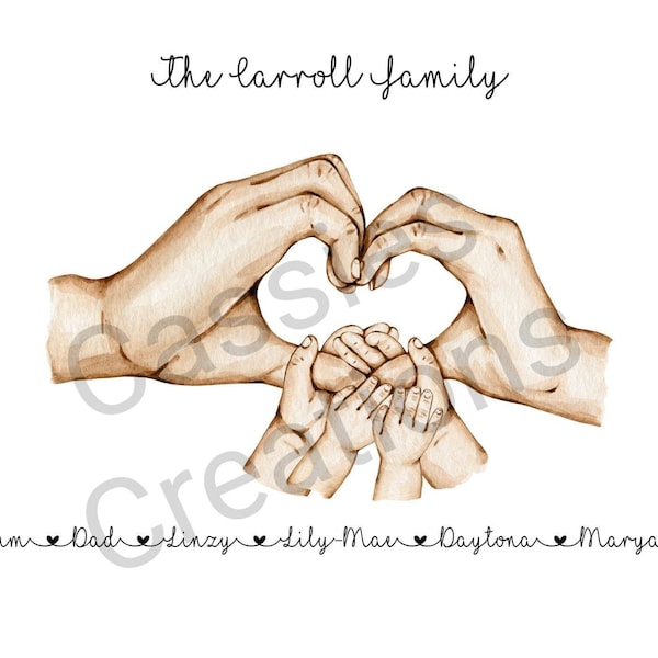 Watercolor Family Clipart Holding Hands in Hands Clipart New Family ...