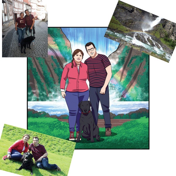 Custom Military Couple Portrait, Long Distance Relationship Husband ...