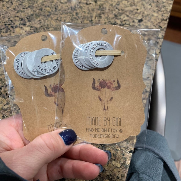 Travel Tokens and Leather Keychain Lanyard, Travel Lover Gift ...