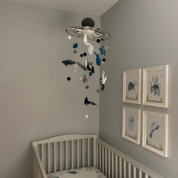 Octopus Mobile Pattern (pdf) - Felt Mobile / Ocean Mobile / Boy Mobile ...